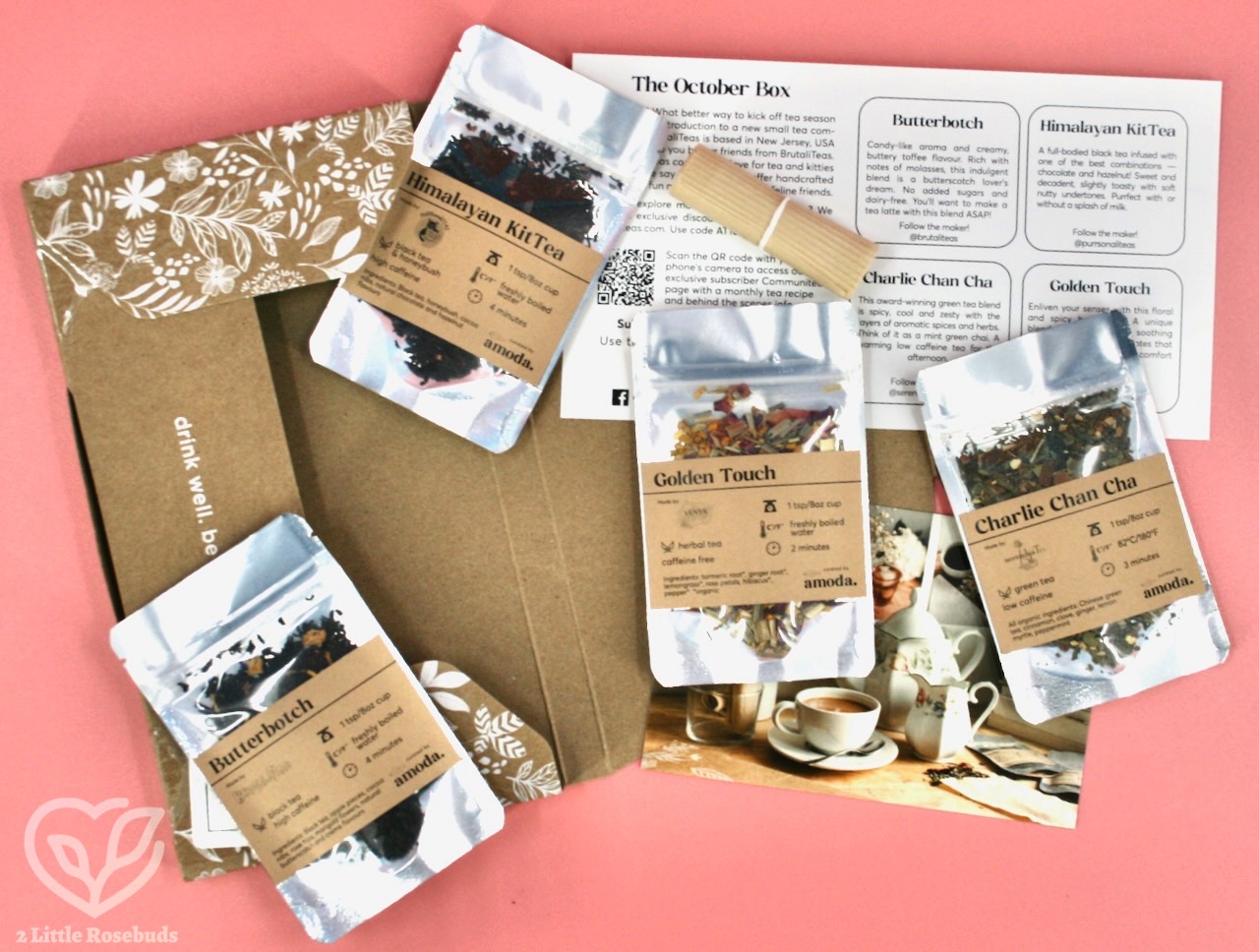 Amoda Tea October 2022 Tea Subscription Box Review - 2 Little Rosebuds