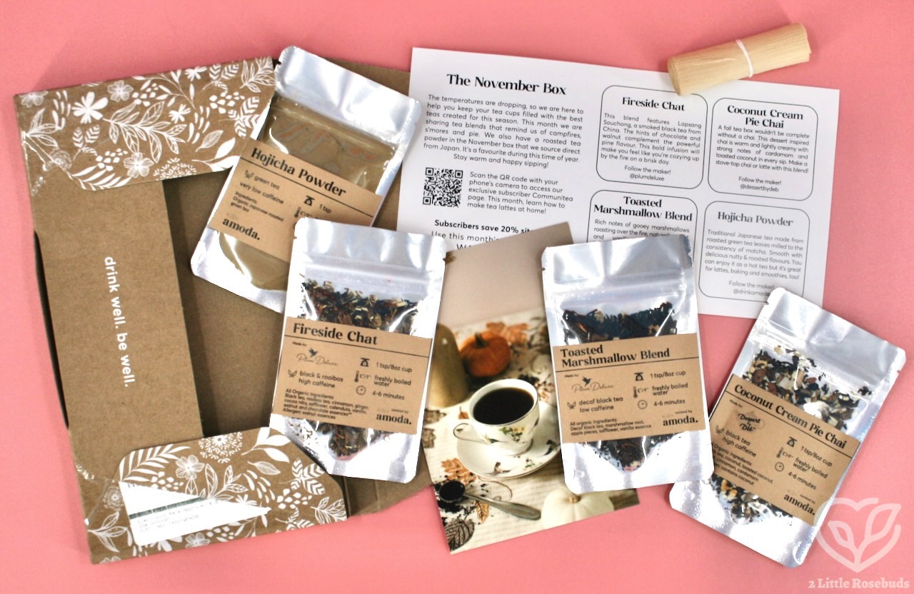 Amoda Tea November 2022 Tea Subscription Box Review - 2 Little Rosebuds